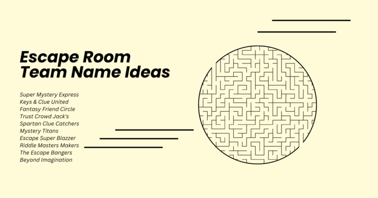 220+ Best & Catchy Escape Room Team Name Ideas